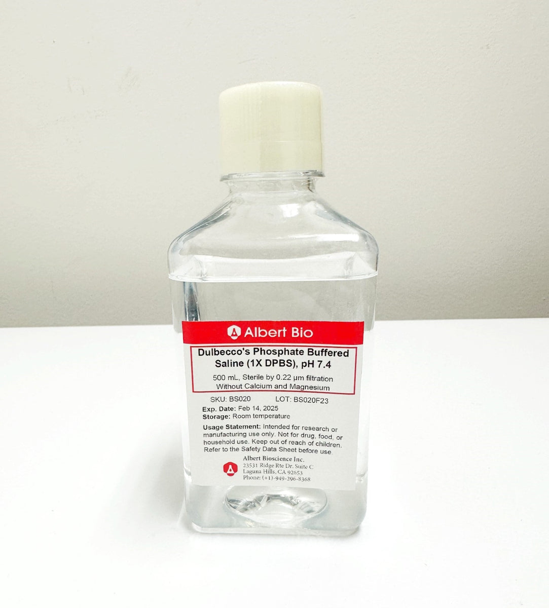 Dulbecco's Phosphate Buffered Saline (1X DPBS), pH 7.4, 500 mL ...